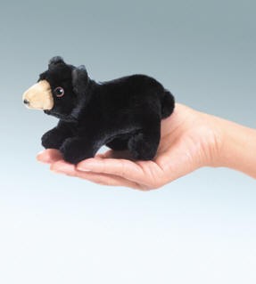 Folkmanis Mini Bear, Black Finger Puppet – Canadian Puppet Shop