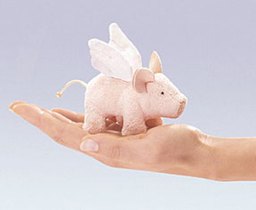 Folkmanis Mini Piglet, Winged Finger Puppet – Canadian Puppet Shop
