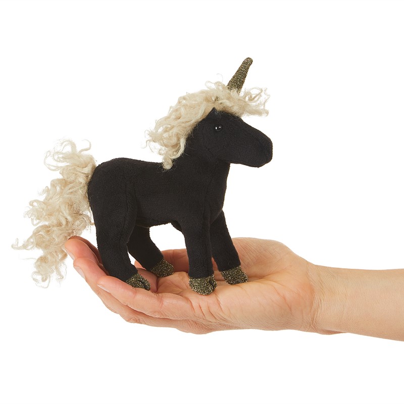 Folkmanis Mini Unicorn, Black Finger Puppet – Canadian Puppet Shop