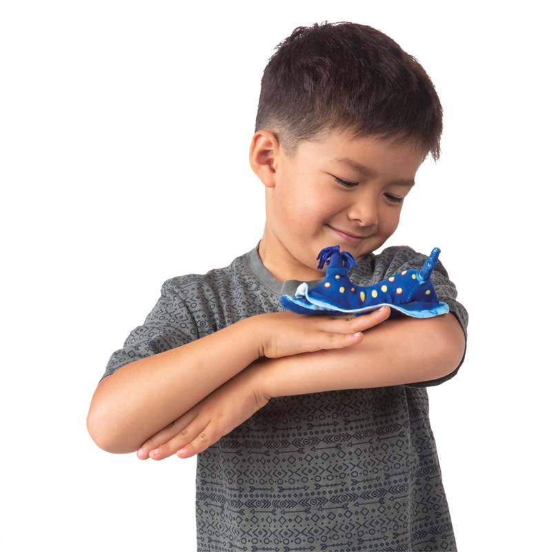Folkmanis Mini Nudibranch, Blue Finger Puppet – Canadian Puppet Shop