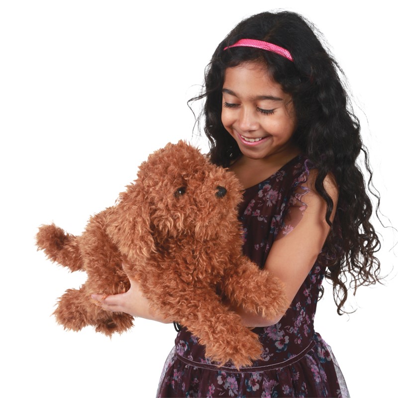 Folkmanis Poodle, Toy Puppy Puppet – Canadian Puppet Shop